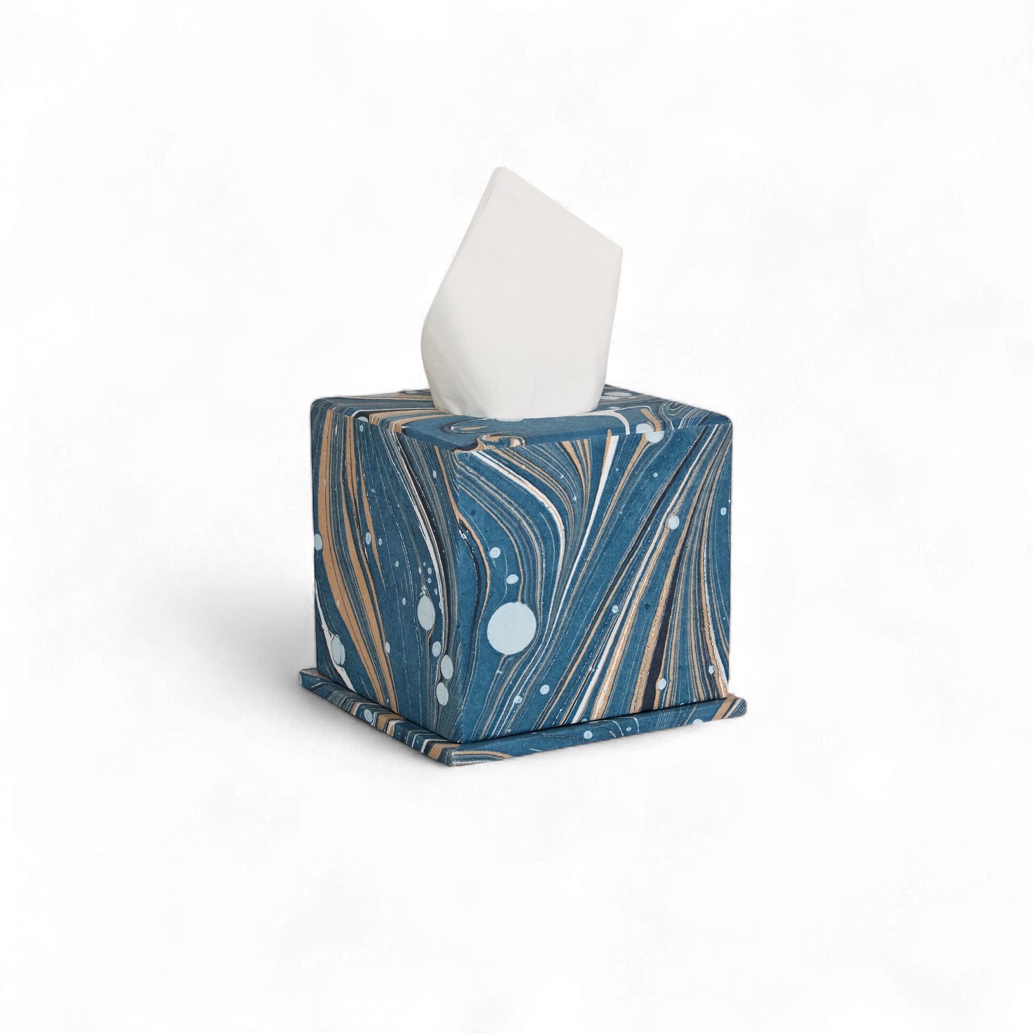 Celestial Marble – Tissue Box Cover in Celeste Blue